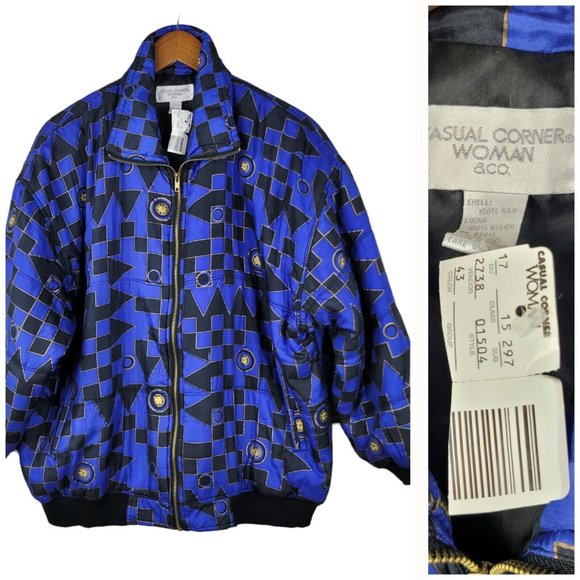 Casual Corner | Jackets & Coats | New Vintage Silk Satin Bomber Jacket ...